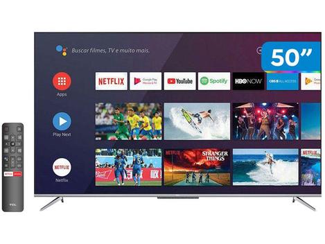 Smart TV 4K UHD LED 50” TCL 50P715 Android Wi-Fi - Bluetooth 3 HDMI 2 ...