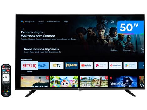 Smart TV 50” 4K DLED Rig Vizzion BR50GUA IPS - Android Wi-Fi Google ...