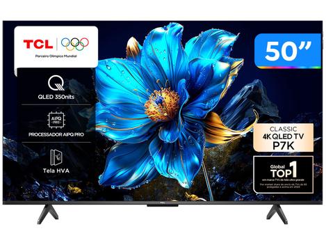 Smart TV 50" TCL 4K UHD QLED 50P7K Google TV AiPQ Google Assistente 3 ...