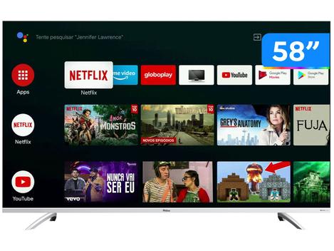 Smart TV 58" 4K UHD D-LED Philco Fast Smart PTV58GAGSKSBL Android Wi-Fi ...