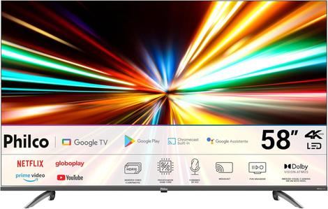 Smart TV 58 Polegadas Philco 4K UHD WiFi Bluetooth HDR P58KGA - TV 4K ...