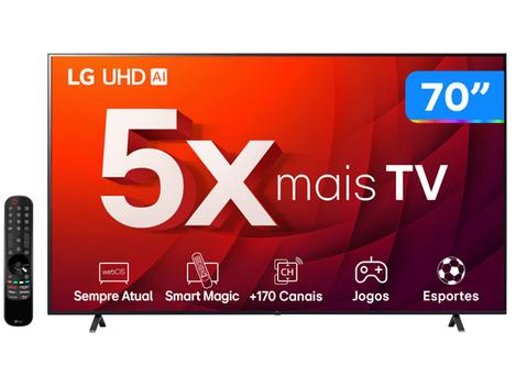 Smart TV 70” 4K UHD LED LG 70UR8750 Wi-Fi Bluetooth Alexa 3 HDMI IA ...