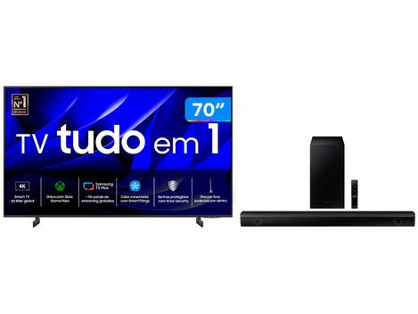 Smart TV 70” 4K UHD LED Samsung Crystal 70DU8000 - Wi-Fi + Soundbar ...