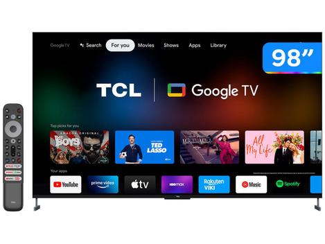 Smart TV 98” 4K UHD QLED TCL C735 120Hz - Wi-Fi Bluetooth Google ...