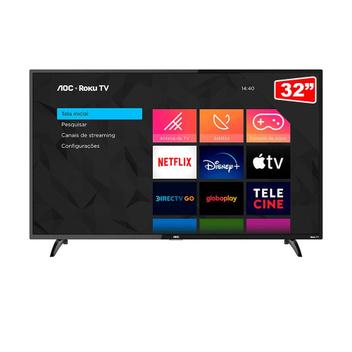 Smart TV AOC 32" LED HD 32S5195/78 ROKU, HDMI, USB, Conexão Wi-Fi ...