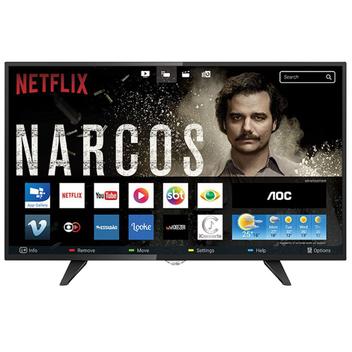 Smart TV LED 39" AOC LE39S5970 HD com Wi-Fi 1 USB 2 HDMI TV Digital Controle com botão Netflix ...