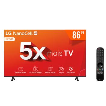 Smart TV OLED 86" Ultra HD 4K LG 86NANO80TSA ThinQ AI Alexa HDR10 4 HDMI 2 USB Wi-Fi Bluetooth ...