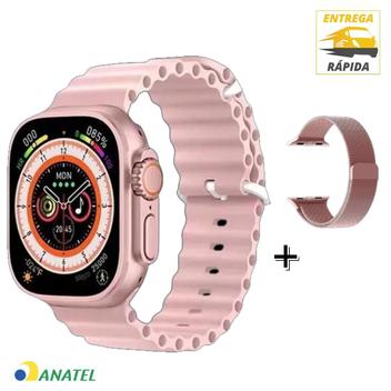 Smart Watch S8 Mini Ultra 41mm Microwear Android e iOS Pulseira Metal ...
