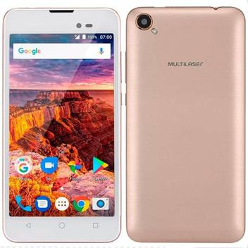 Smartphone Multilaser MS50L Dual Chip Dourado Tela 5" 3G+WiFi, Android ...