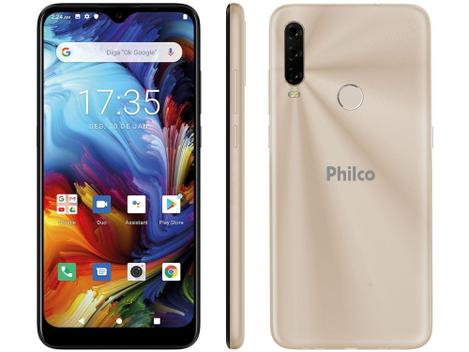 Smartphone Philco HIT P10 128GB Dourado 4G - Octa-Core 4GB 6,2” Câm ...