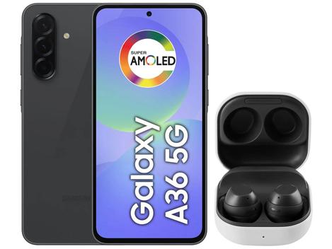 Smartphone Samsung Galaxy A36 256GB 5G 8GB RAM - Preto + Galaxy Buds FE ...