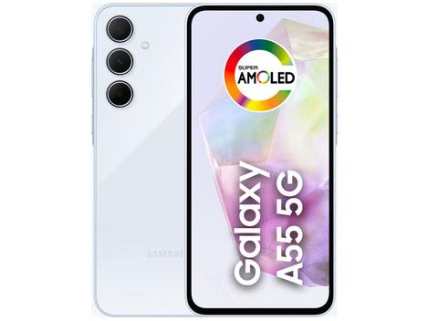 Smartphone Samsung Galaxy A55 128GB Azul Claro 5G 8GB RAM 6,6" Câm. Tripla + Selfie 32MP Dual ...