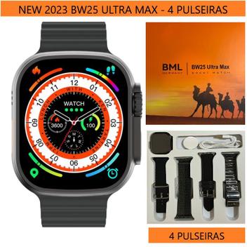 Smartwatch BW25 Ultra Max Bluetooth 5.2 - 49mm - 4 Pulseiras - BML ...