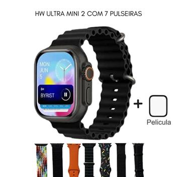 Smartwatch Hw Ultra 2 Mini Lançamento Com Chat Gpt 7 Pulseiras e Case ...