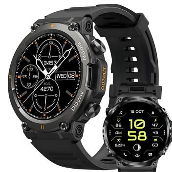 Smartwatch inteligente ZW25 Carbon Black Tático Militar GPS NFC ...