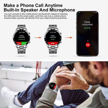 Smartwatch Men, 1.3 "Inch Touchscreen Phone Watch Men Smartwatch with ...