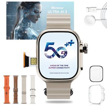 Smartwatch Relogio Celular Chip 5G ultra 3 AI NFC 2RAM serie 10 relógio ...
