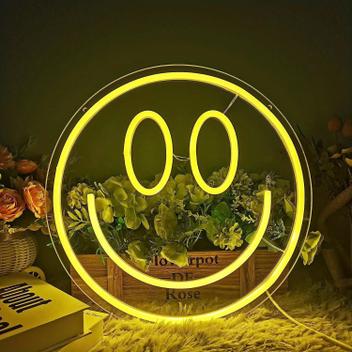 Smiley Face LED Neon Sign Light up Decoração De Parede Para Quarto ...
