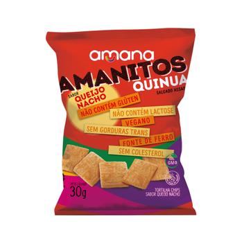 Snack Amanitos Sabor Queijo Nacho Sem Glúten - 30g - Amana - Comida ...