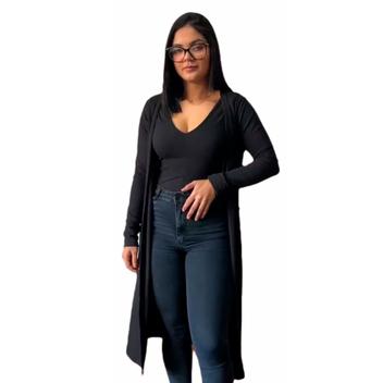 Sobretudo Cardigan Longo Elegante Frio Social Feminino - Hype Shop ...