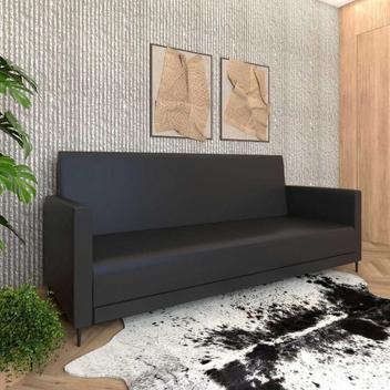 Sofá 3 Lugares Living 195cm Linho ou material sintético Sala/Escritório ...