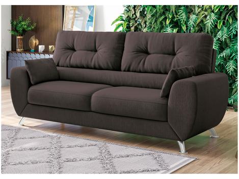 Sofá 3 Lugares Suede Amarilis Linoforte - Sofá 3 Lugares - Magazine Luiza