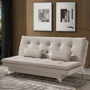 Sofá Cama Barcelona Tecido Veludo com Pés de Alumínio KLM - Sofá-Cama - Magazine Luiza