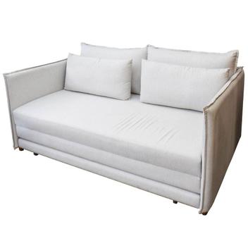 Sofá Cama Bed 2 Lugares Assento Tecido Fendi Base Madeira 152 cm ...