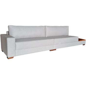 Sofá Com Mesa Acoplada Costa Rica 3.60cm Tecido Linho cor Safira 02 ...