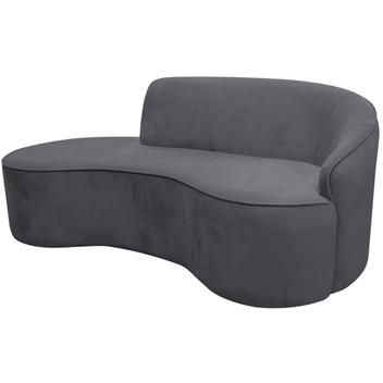 Sofá Curvo 02 Lugares 150cm Eron Braço Esquerdo Veludo Cinza - Nexta ...