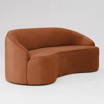 Sofá Curvo Montserrat 150cm 02 Lugares Veludo Terracota - Nexta Casa ...