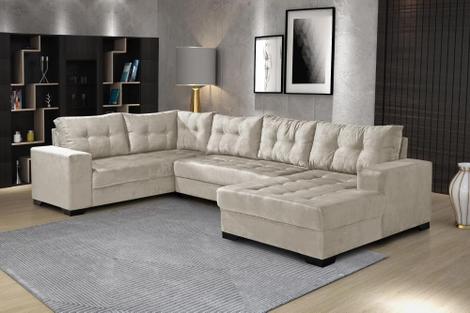 Sofá de Canto 6 Lugares com Chaise Bia - Império Estofados - Sofá 6 Lugares - Magazine {{route ...