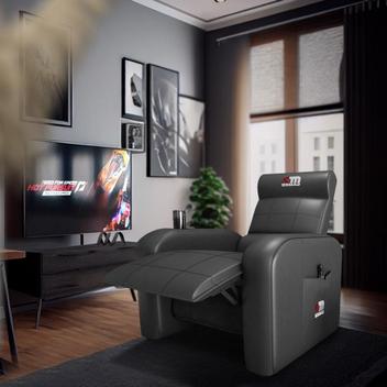 Sofá Gamer Retrátil E Reclinável material sintético Preto Guardian Shop ...