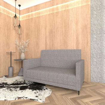 Sofá Living 2 Lugares 135cm Linho ou material sintético Sala/Escritório ...