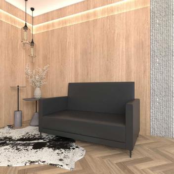 Sofá Living 2 Lugares 135cm Linho ou material sintético Sala/Escritório ...