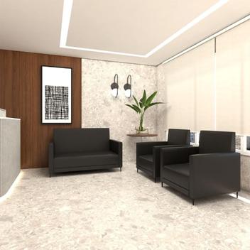 Sofá Living 2 Lugares e 2 Poltronas Linho ou material sintético - Casa ...