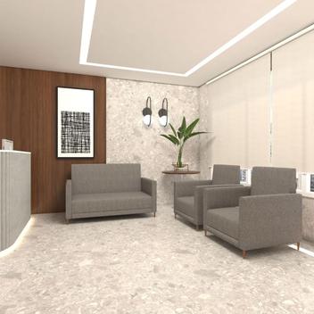 Sofá Living 2 Lugares e 2 Poltronas Linho ou material sintético - Casa ...