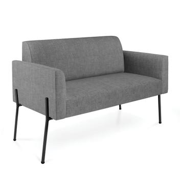 Sofá Namoradeira 2 Lugares Pé de Ferro Preto Marisa Linho D03 - D'Rossi ...