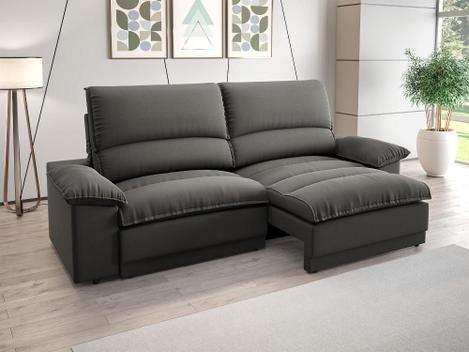 Sofá Plaza 2,00m com Molas no Assento Retrátil e Reclinável Velosuede - NETSOFAS - Sofás ...