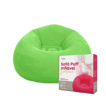 Sofá Poltrona Puff Inflável Deluxe Aveludado Vg+ Verde - Vg Plus - Puffs - Magazine Luiza