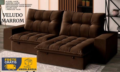 Sofá retrátil Malibu molas 2,30m - FLASH ESTOFADOS - Sofás - Magazine {{route.pmdStoreName}}