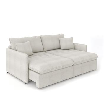 Sofá Retrátil Reclinável 3 Lugares 194cm Maili Bouclê Cinza Claro K01 - D'Rossi - D Rossi - Sofá ...