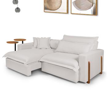 Sofá Retrátil Reclinável Davi com Molas Ensacadas no Assento Tecido Linho Cru 2,00m - MÓVEIS ...