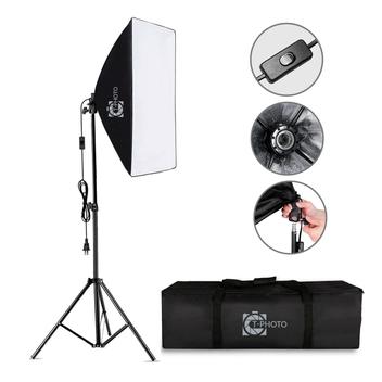 Softbox 50x70cm Bivolt com bocal E-27 + Tripé 2m para Fotos e Vídeos ...