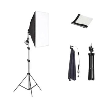 Softbox de Fotografia Profissional com Tripé e Lâmpada E27 - Iluminação ...
