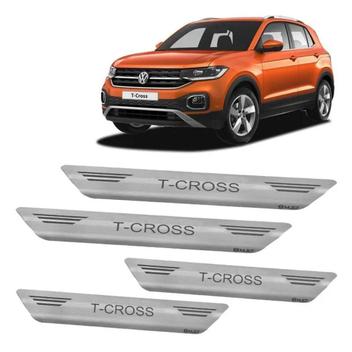 Soleira T-Cross 2019 e 2020 - Inox Escovado - MULT ENGATES - Soleira ...