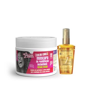 Soul Power Color Curls Masc 400ml + BC Óleo 40ml - Ativador de Cachos ...