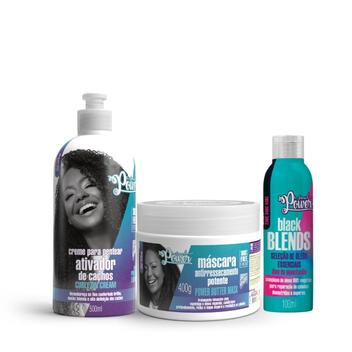 Soul Power Curly On Cream Cpp 500ml + Masc Butter 400ml + Blends Óleo ...