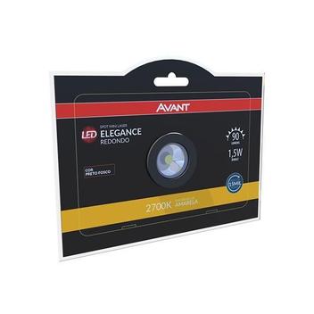 Spot Led Mini Elegance Redondo Preto Fosco 2700K 1,5W Avant - Spot ...