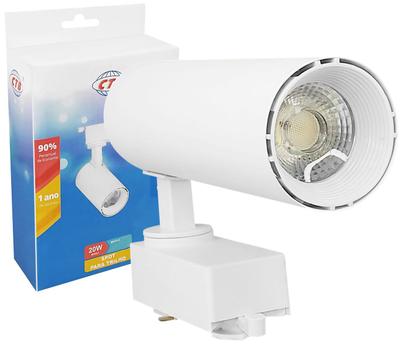 Spot Led Para Trilho Eletrificado Branco 20W Frio 6500K - CTB - Spot ...